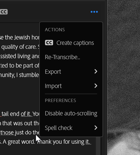 REQUEST : Remove Current Transcription - Adobe Community - 13784584