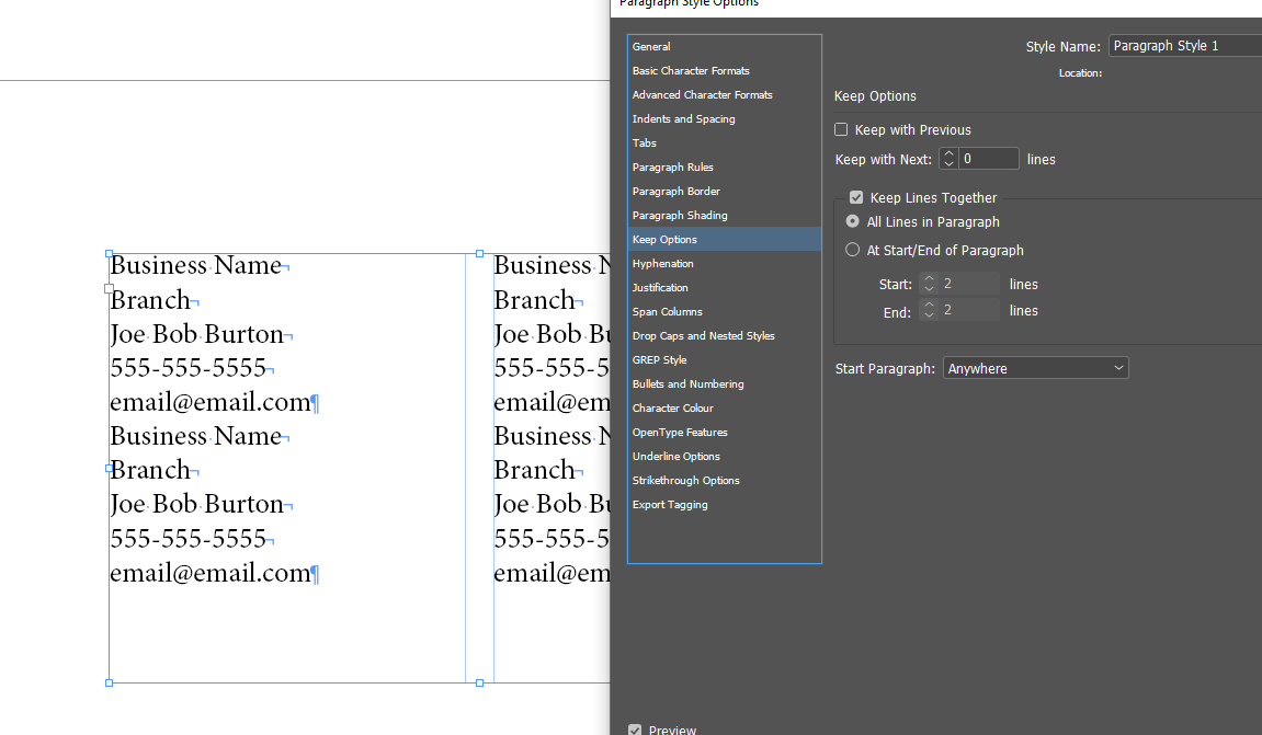 Solved: Paragraph Style that forces Column Break - Adobe Product ...
