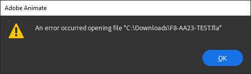 BUG: AA 23.0.2 cannot open Flash 8, CS3 and CS4 FL... - Adobe Product ...
