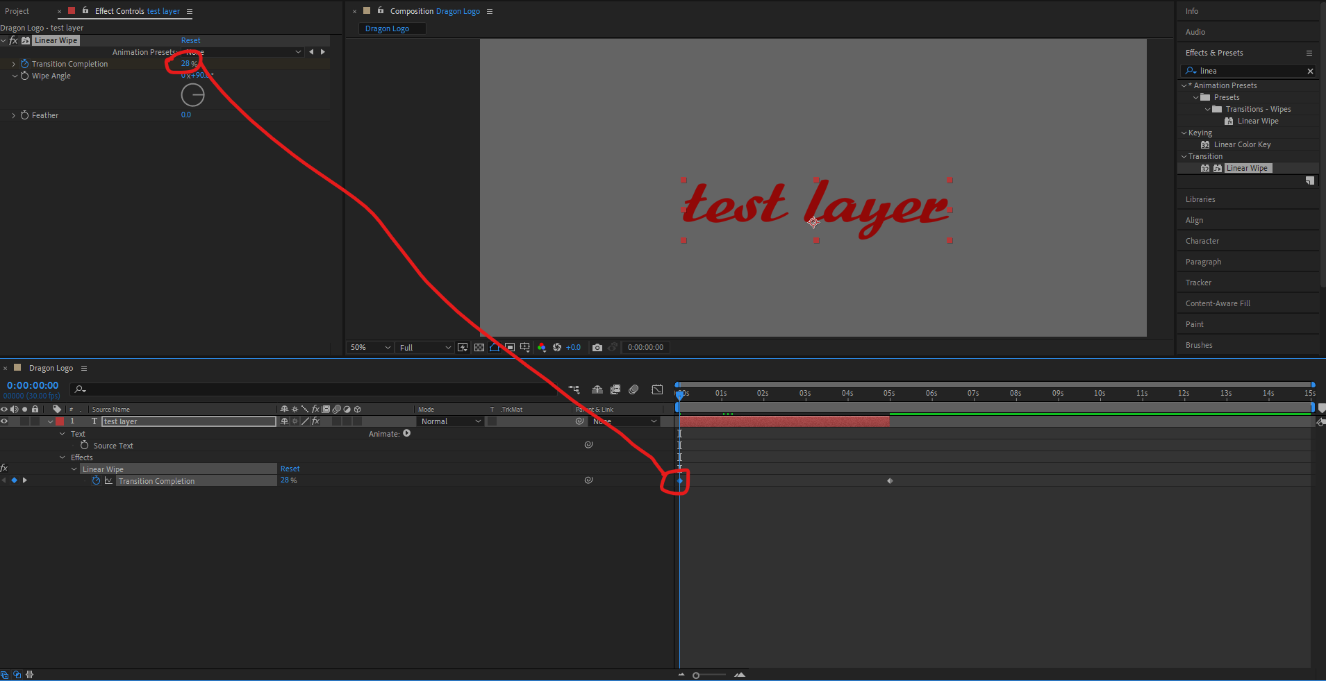 Delayed transition Linear wipe effect - Adobe Community - 13801758