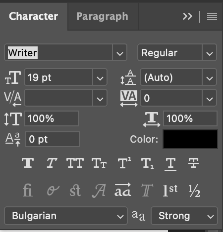 No type character setting - Adobe Product Community - 13810205