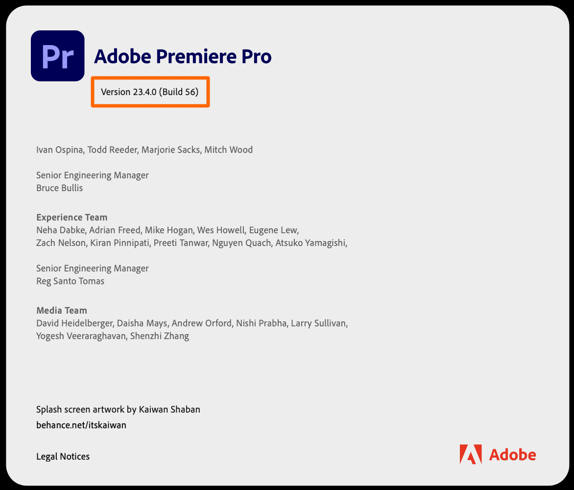 FAQ: How to find the exact version of Premiere Pro... - Adobe Product ...