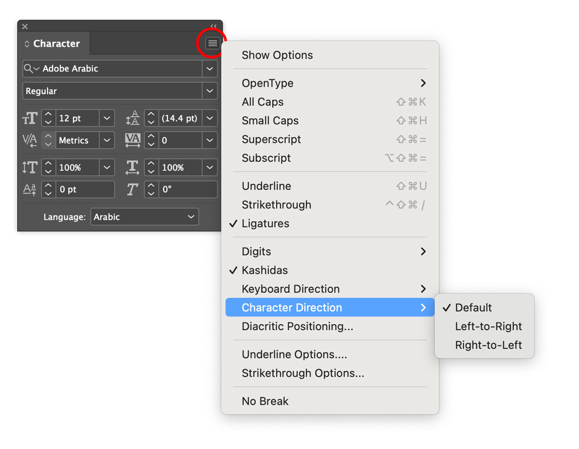 Solved: Issue with Character Direction in Adobe InDesign -... - Adobe ...
