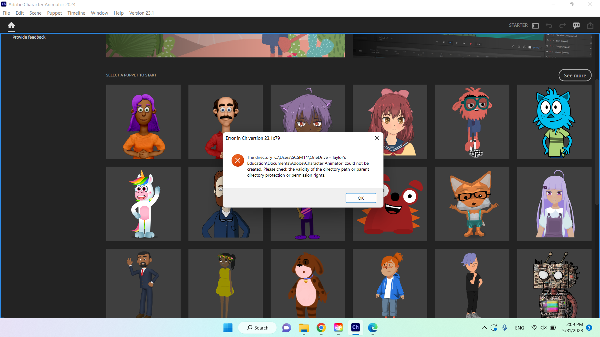 Hello, I have problem with the Character Animator,... - Adobe Community - 13830535