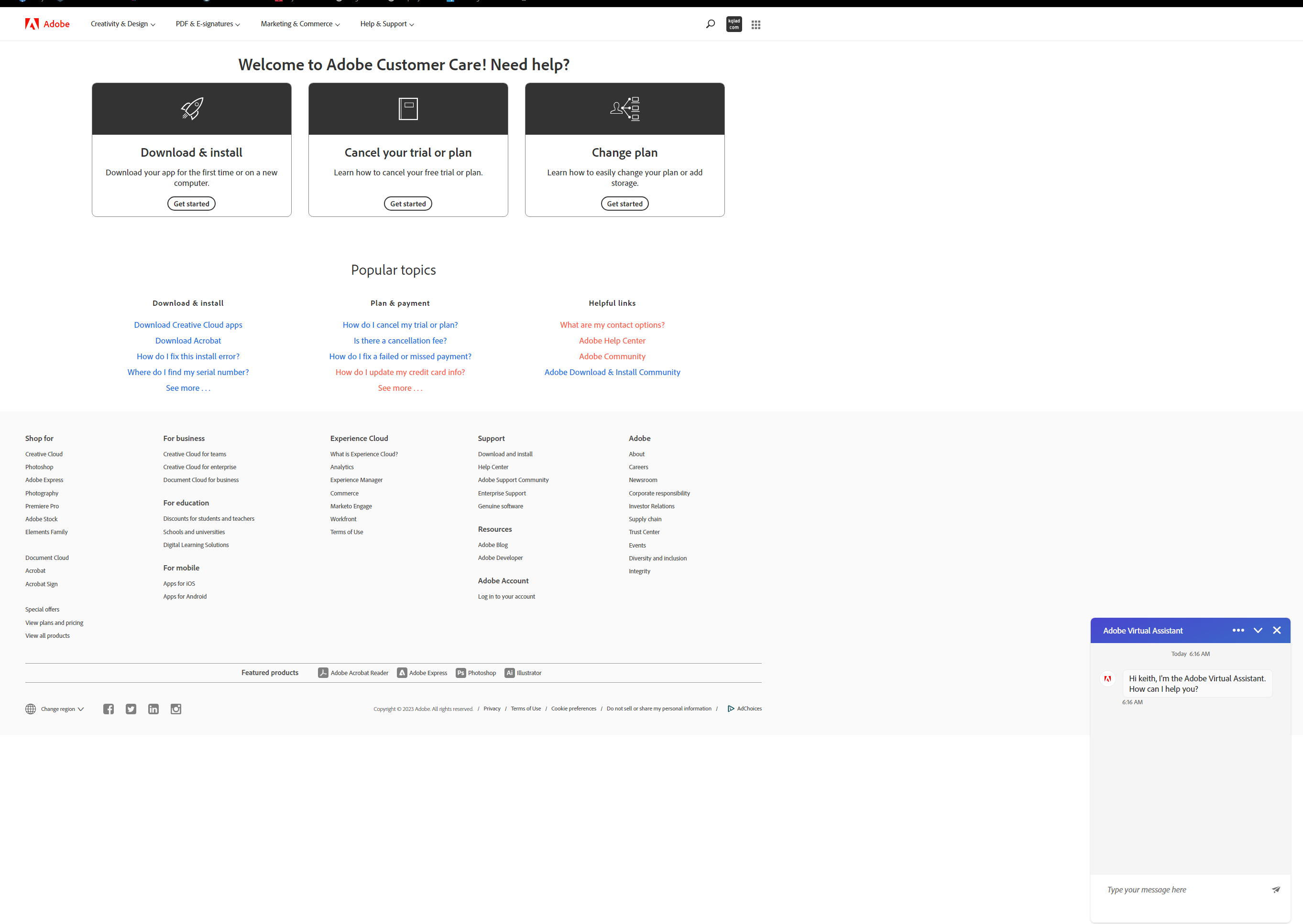Solved: how to contact adobe support by chat ? - Adobe Product ...