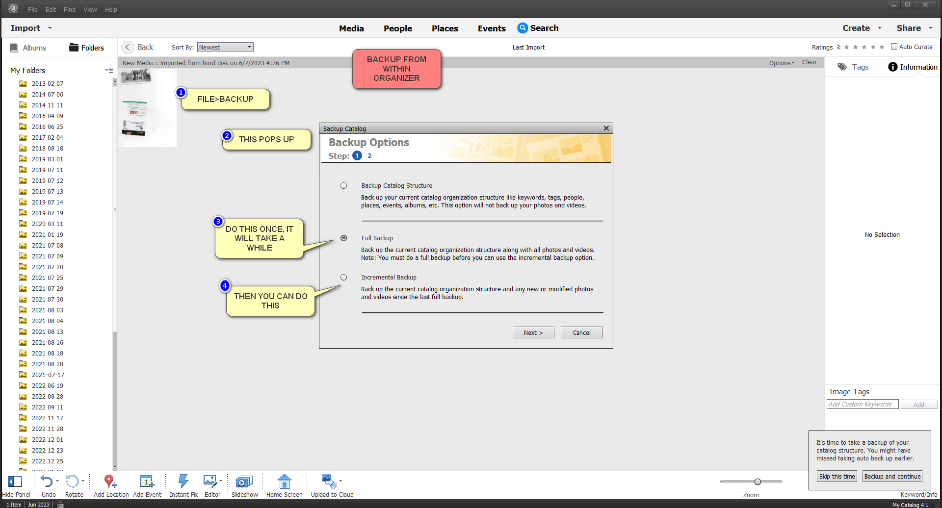 My backup did not save to my catalog correctly. - Adobe Product Community - 13849336