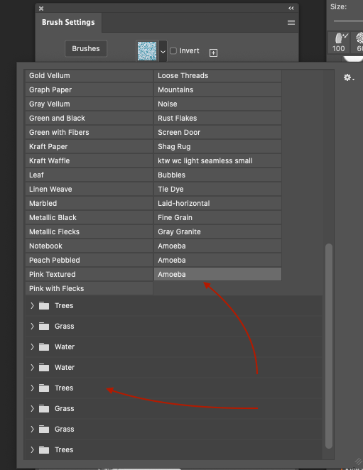 Can't delete textures in drop down menu in brush s... - Adobe Support Community - 10911601
