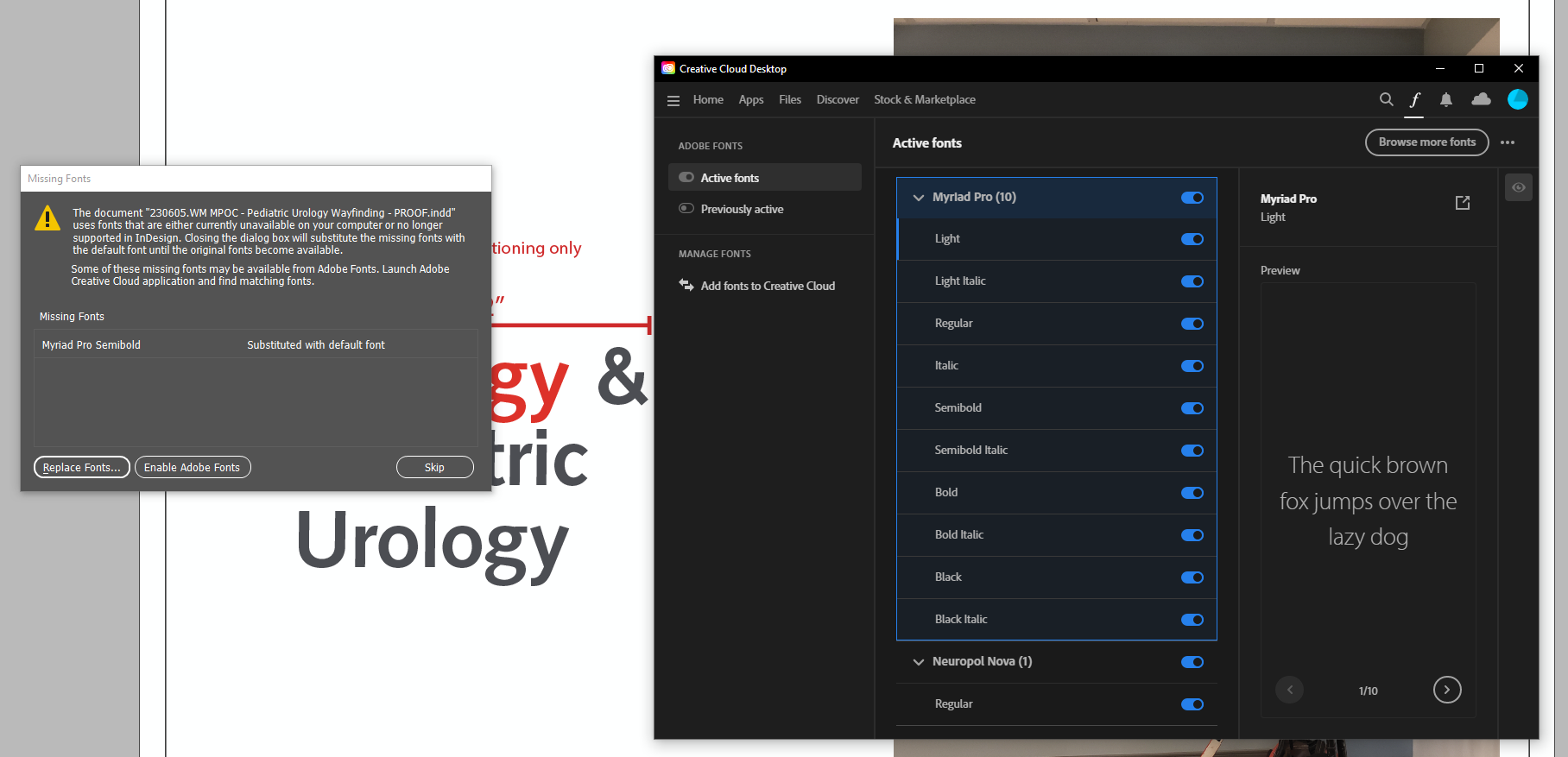 Solved: InDesign - Windows 10 - Missing font that is activ... - Adobe Product Community - 13853410
