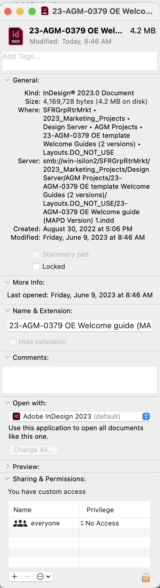 InDesign File Permission Issues with the newest Ve... - Adobe Support ...