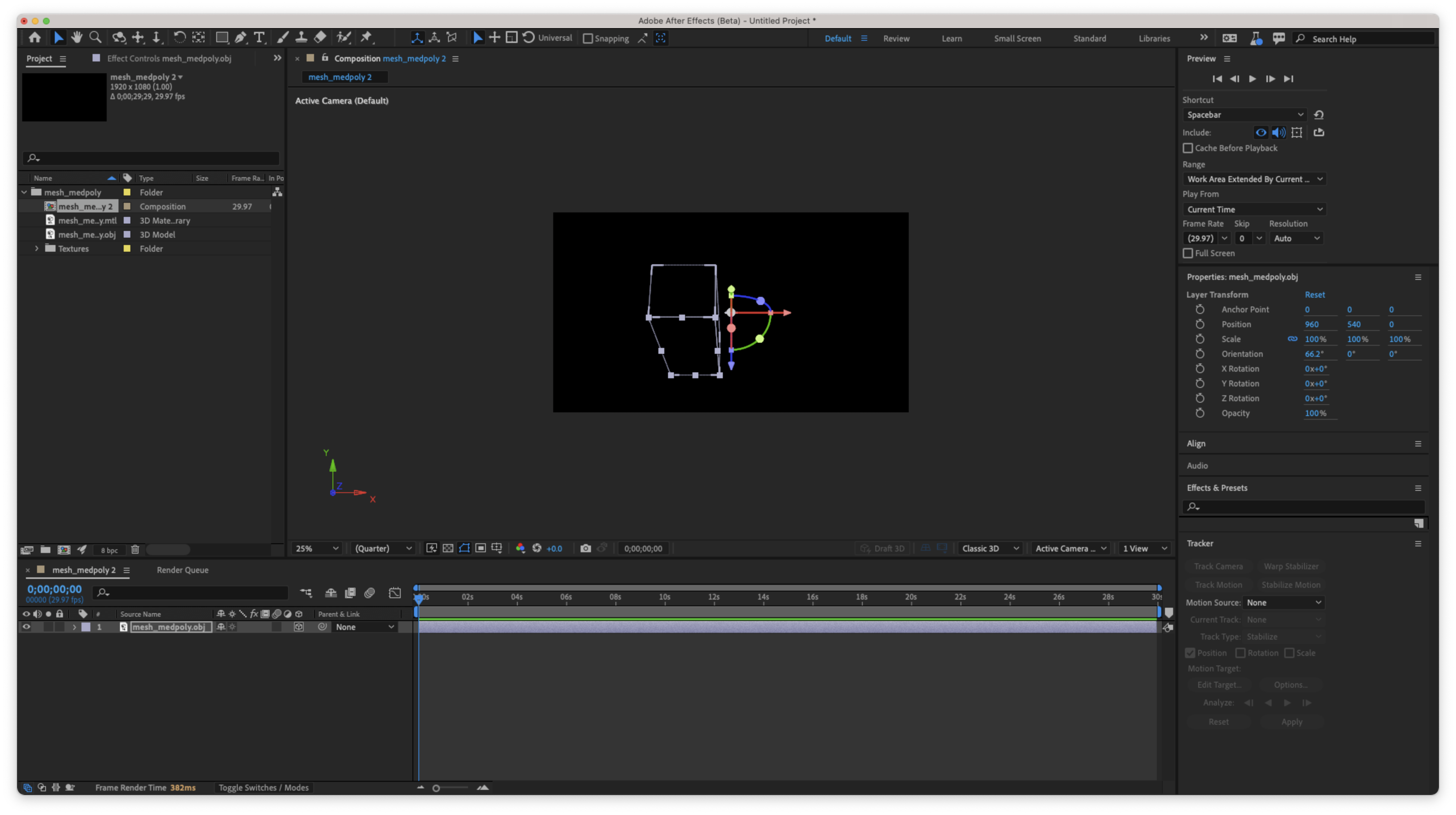 Problem working with native 3d object in after eff... - Adobe Community - 13864454