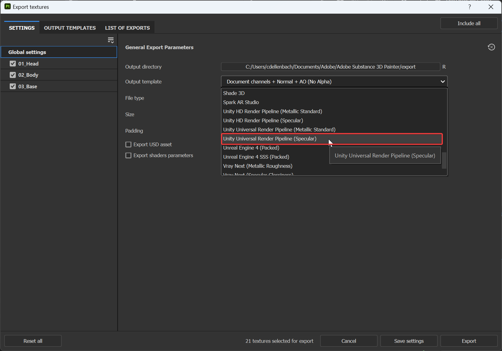 What template should I choose to use it in Unity U... - Adobe Product ...
