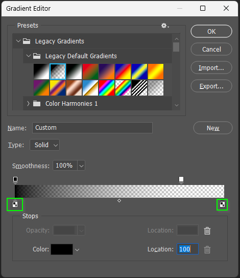 Solved: Missing Opacity Option in Gradient Editor - Adobe Product ...