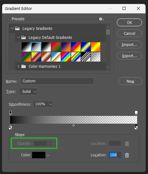 Solved: Missing Opacity Option in Gradient Editor - Adobe Product ...