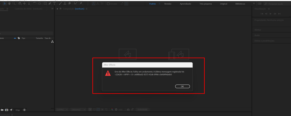 ERROR na inicialização 2023 - Adobe Community - 13877770