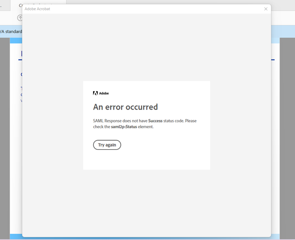 Adobe Acrobat login issue - Adobe Community - 13878494