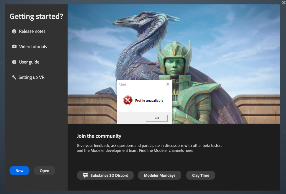 "Profile unavailable" error force quits the softwa... - Adobe Product Community - 13879910