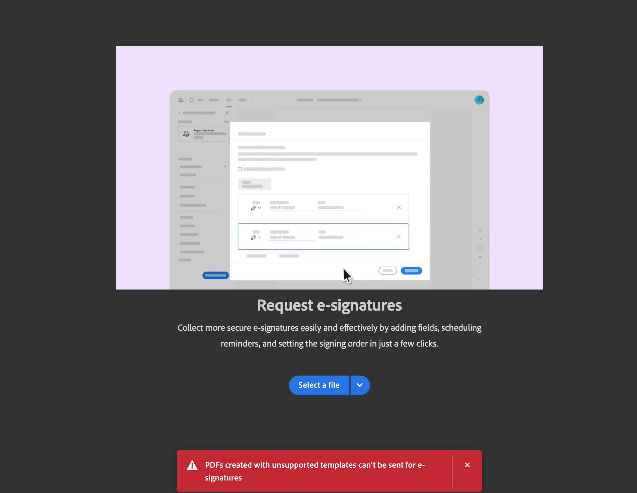 Adobe Esign templates not supported - Adobe Product Community - 13737410