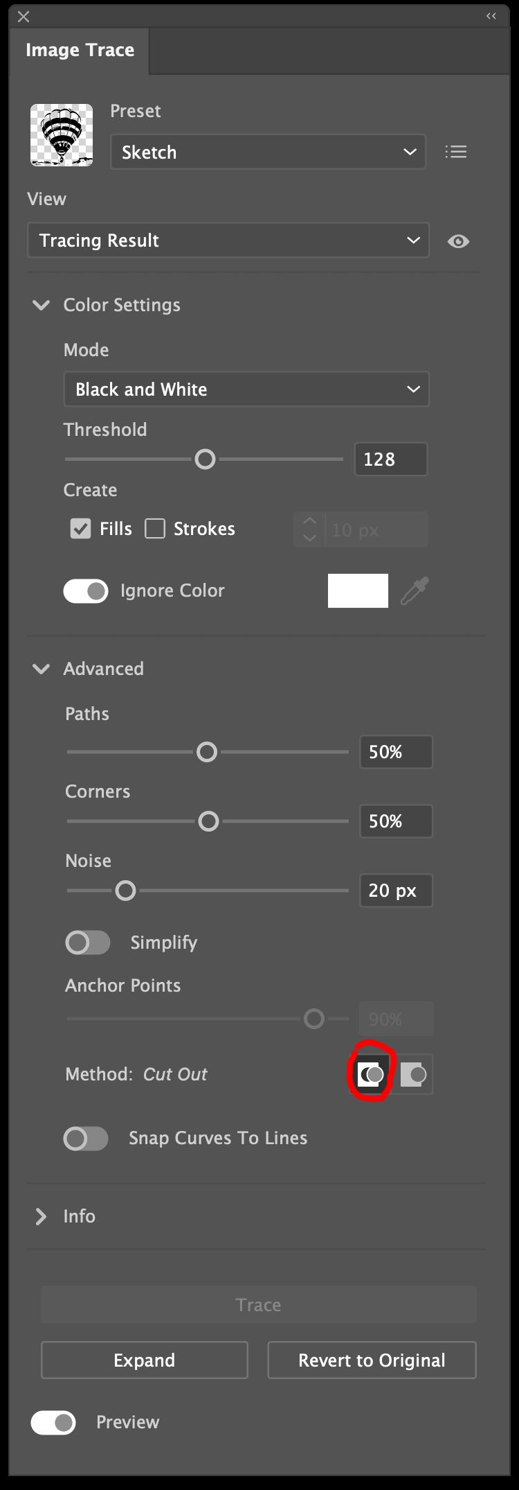 Solved: Where is the "ignore white" option on Image Trace? - Adobe ...