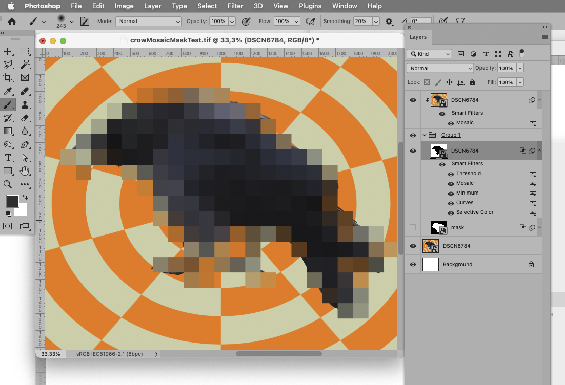 Solved: Solid edge on cut out image that mosaic effect app... - Adobe ...