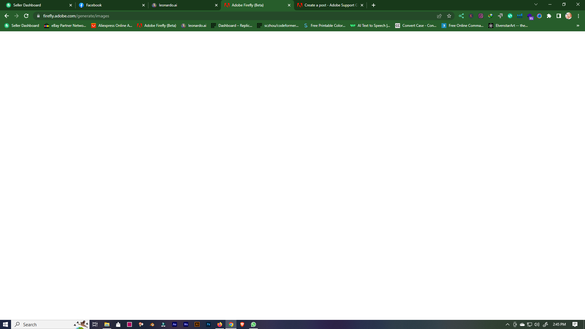 P: Blank screen after selection option - Adobe Product Community - 13742555