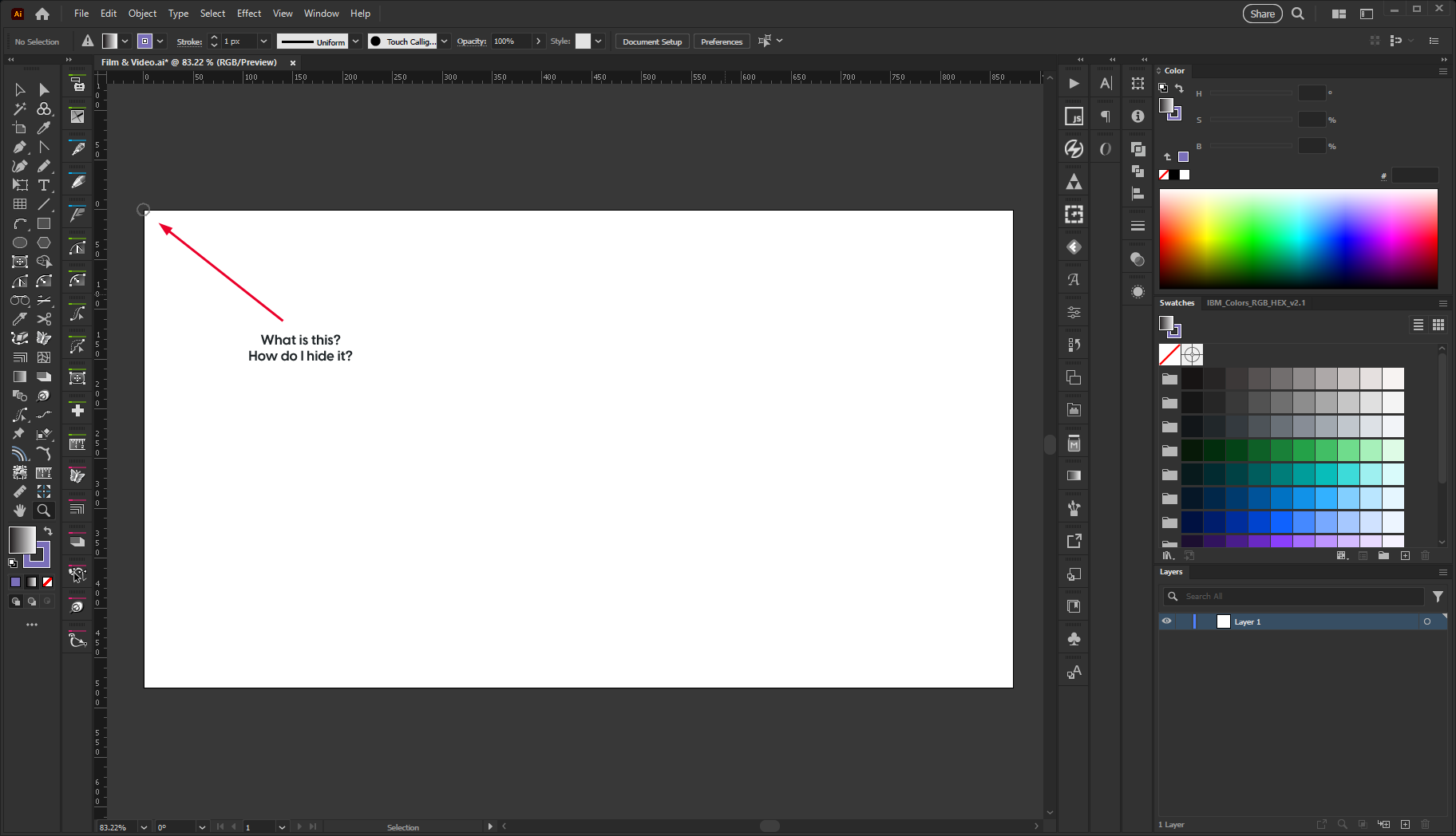 Solved: What is this marker, and how do I hide it? - Adobe Product ...