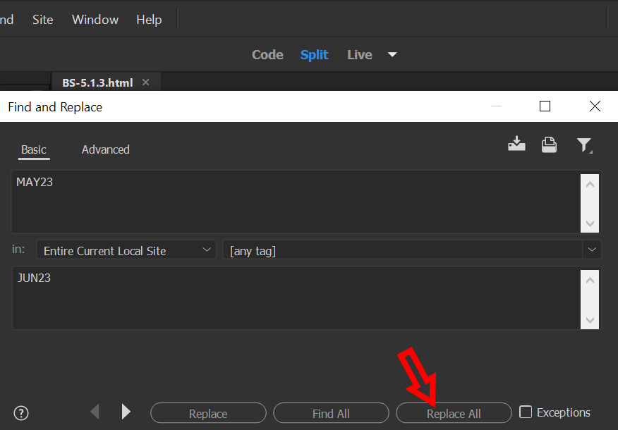 Find and replace all bug - Adobe Community - 13886951