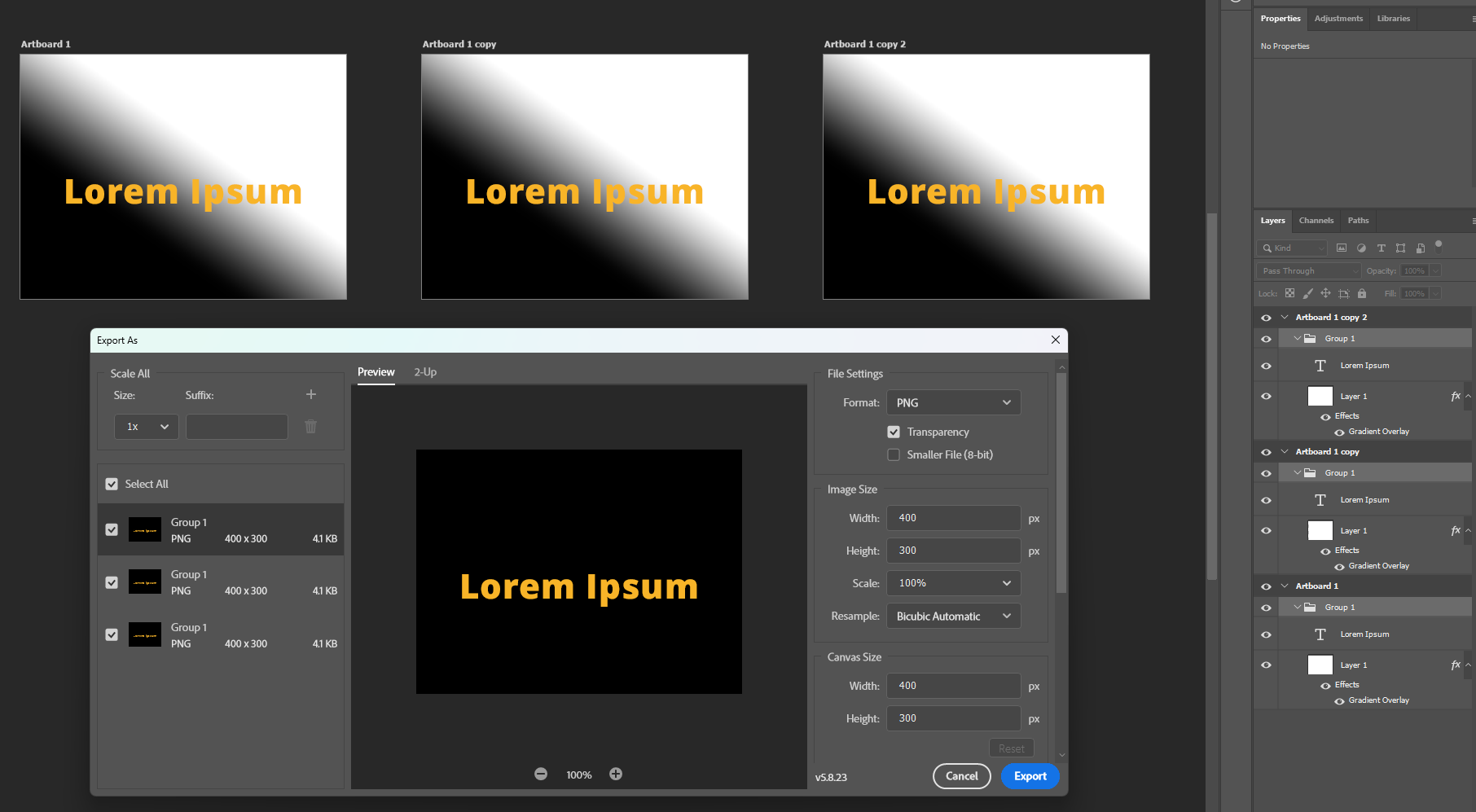 artboard to files export and gradients - Adobe Product Community - 13869882