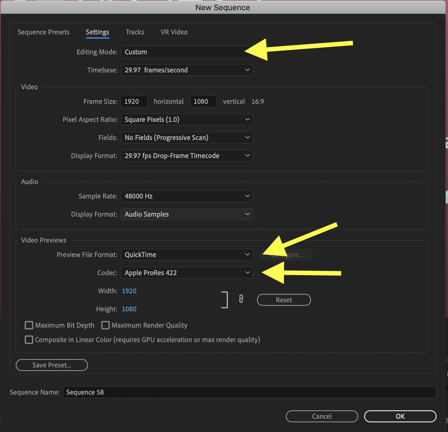 CREATE A PRORES SEQUENCE - Adobe Product Community - 10916184
