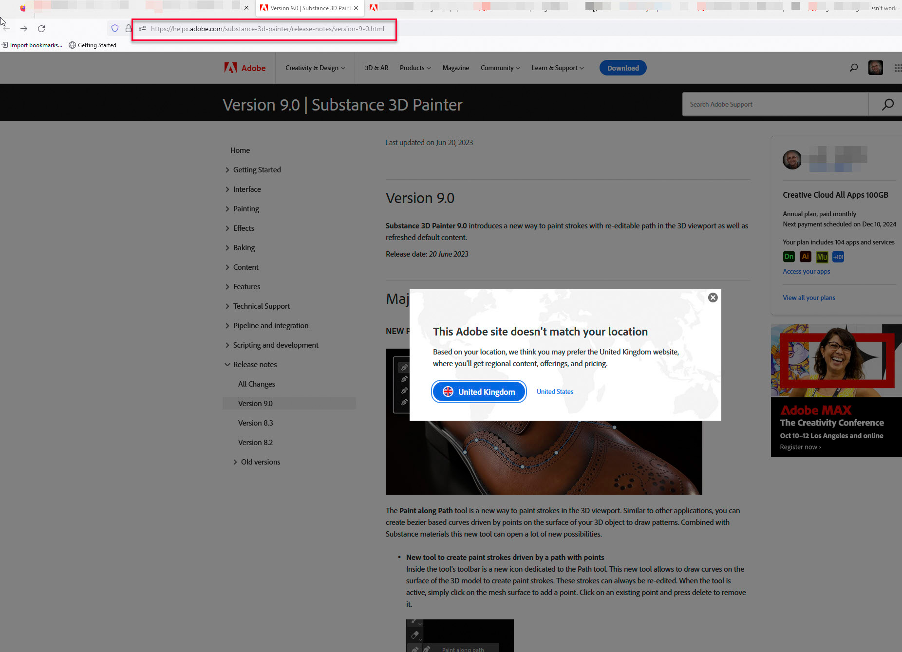 Documentation Links for Painter - Regional issues - Adobe Product Community - 13904795