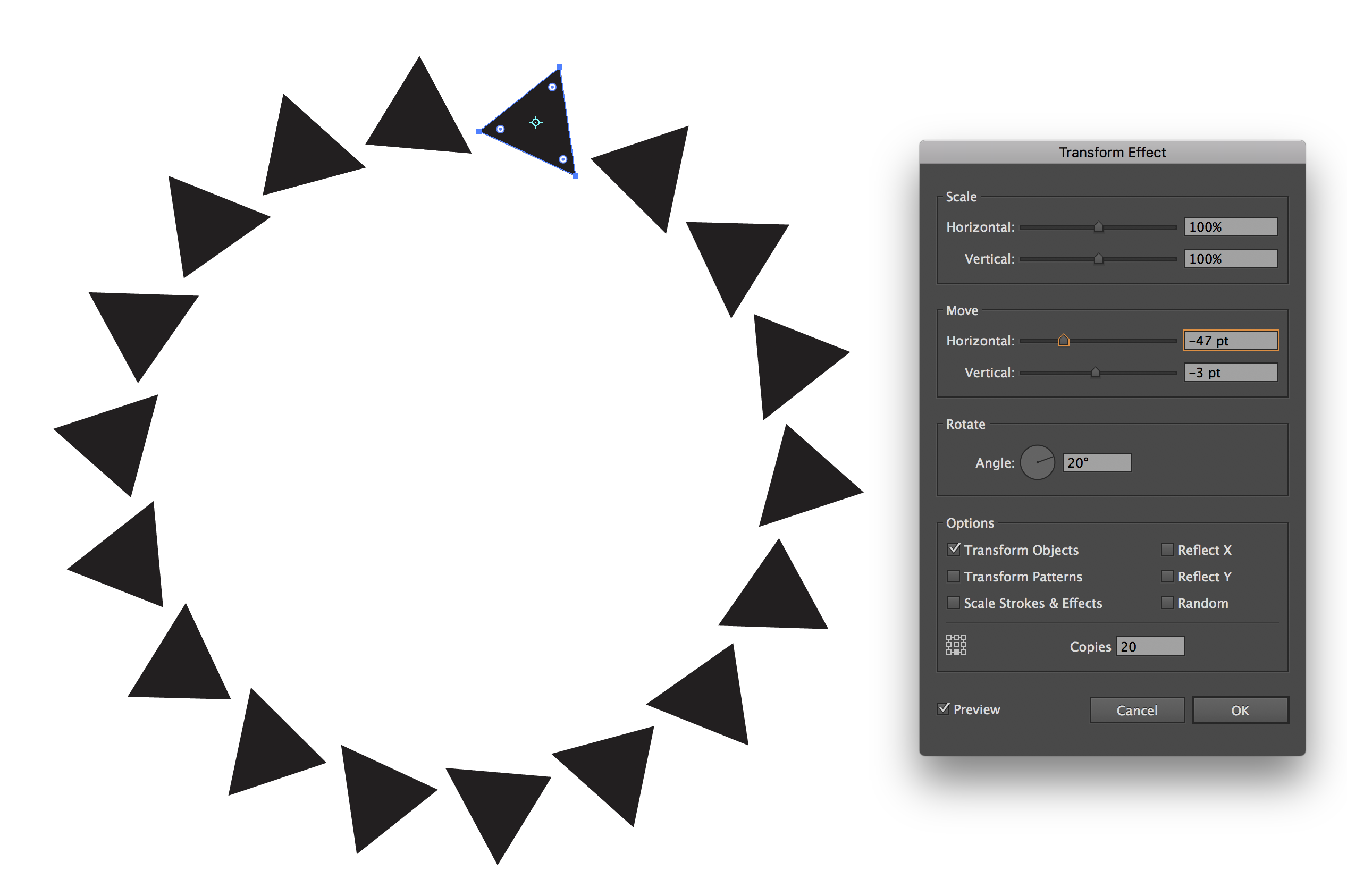 Creating a curved guide and transforming a shape m... - Adobe Community ...