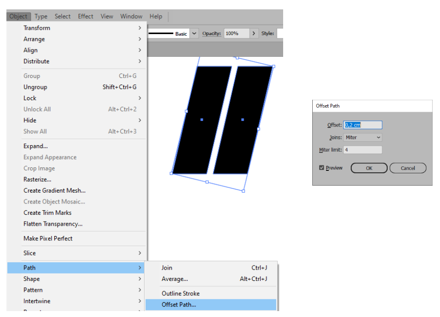 how do I offset the path of a blended image? - Adobe Product Community - 13917132