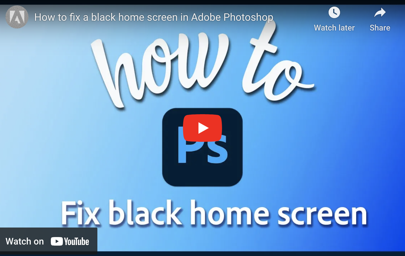 How to troubleshoot black home screen issues in Ph... - Adobe Product ...