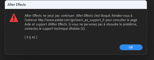 After Effects - crash au lancement v 23.5 - Adobe Product Community ...