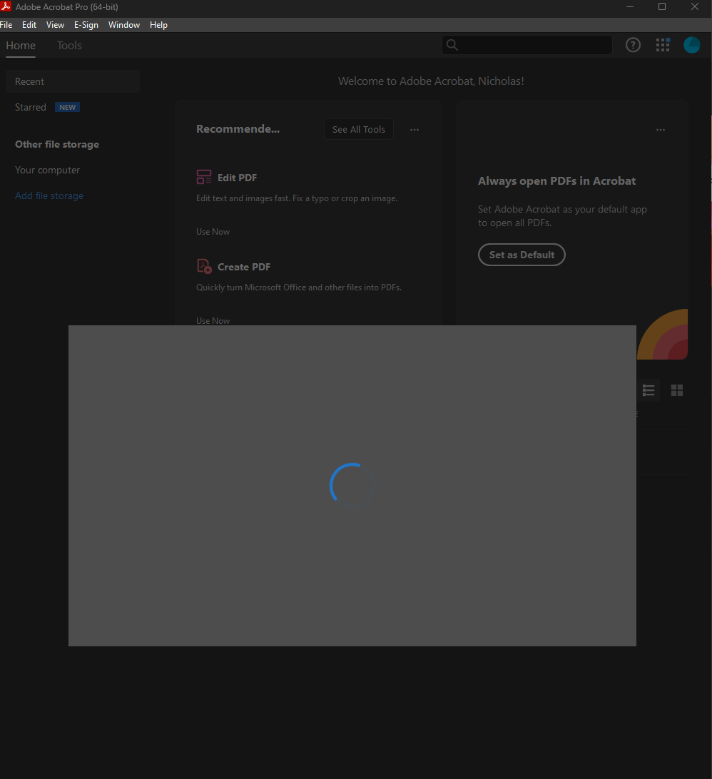 Solved: After I open Acrobat, I get a grey box with a prog... - Adobe ...