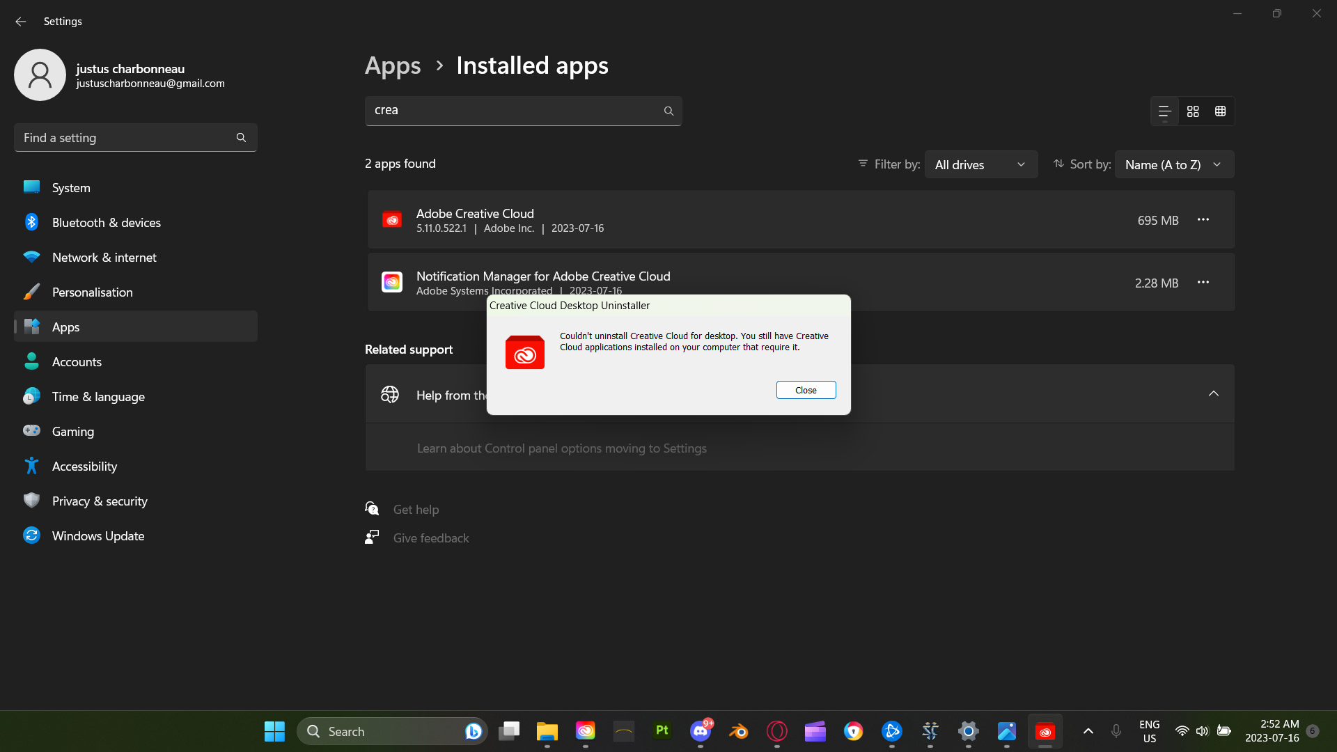 pop up spam from adobe creative cloud after uninst... - Adobe Community ...