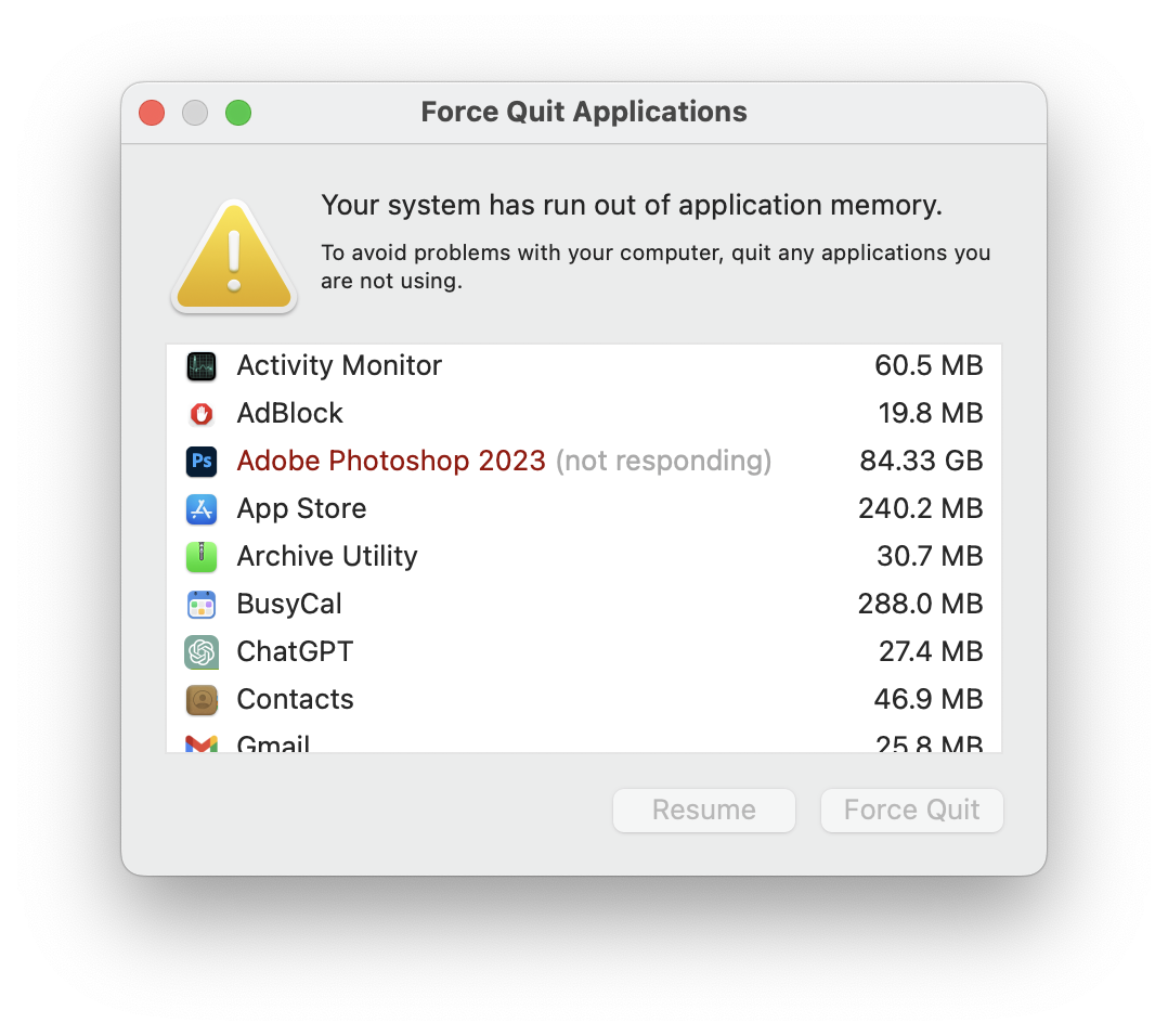 Massive Memory Leak Issue In Photoshop 246 Mac M1 Adobe Community 13940942 
