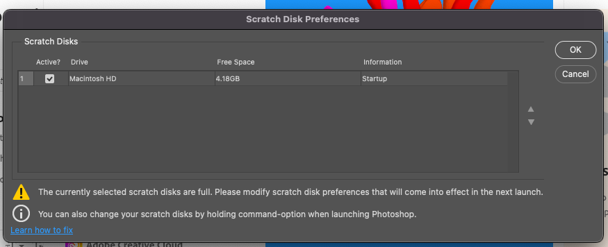 Scratch Disks full, can't open PS to clear them, n... - Adobe Product ...