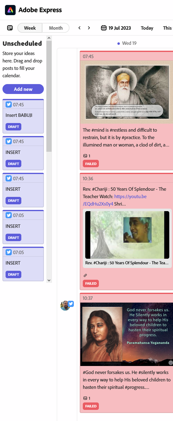 Solved: Adobe Express Scheduler - Scheduling Error Twitter - Adobe Product Community - 13946611