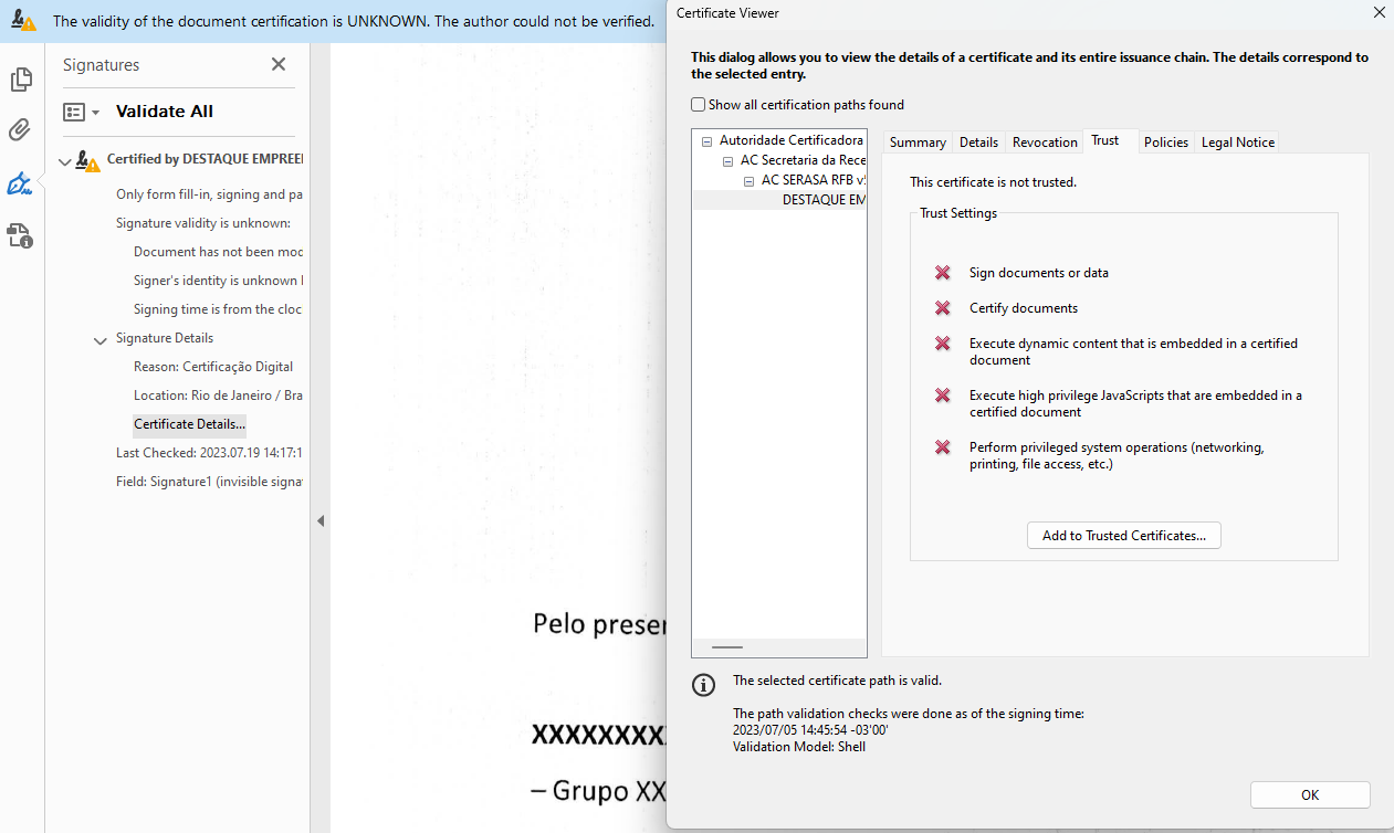 Signature is invalid - Invalid Policy Constraint - Adobe Product Community - 13948562