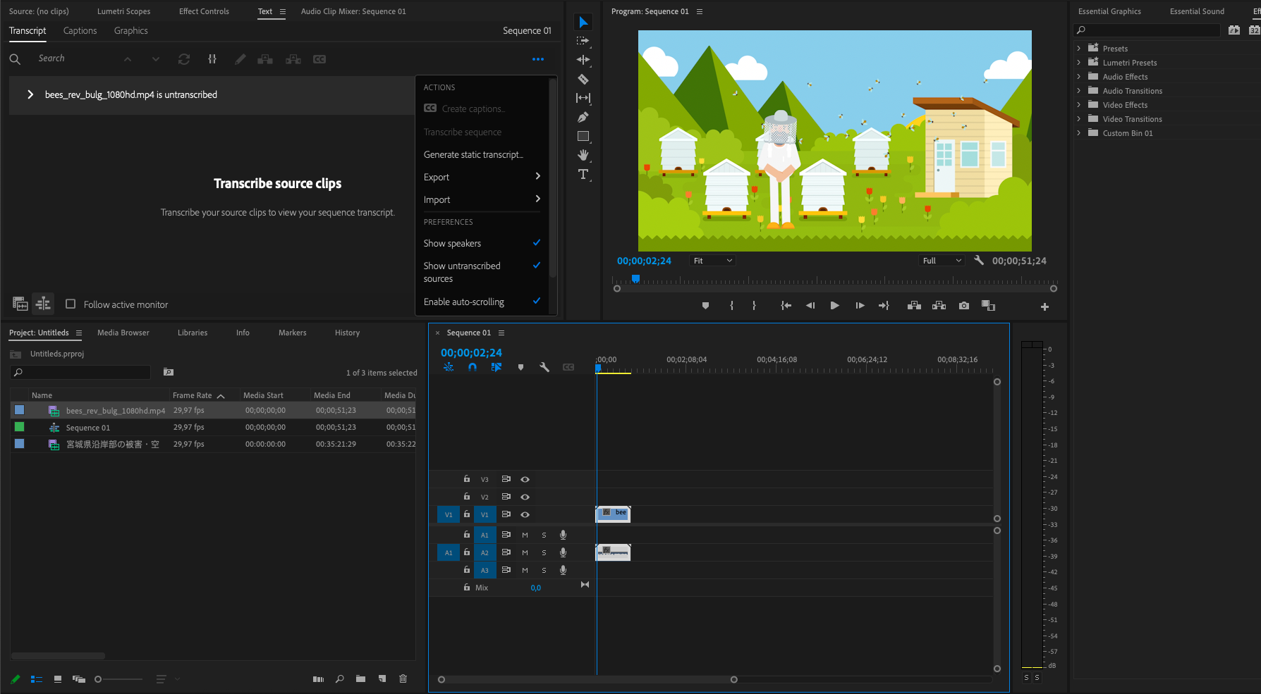 Solved: Re-transcribe sequence and Language Selection aren... - Adobe ...