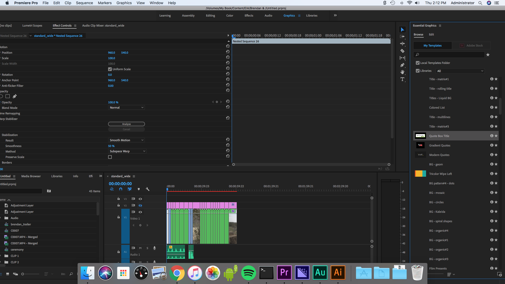 Premiere Pro 2020 Essential Graphics NOT WORKING - Adobe Community ...