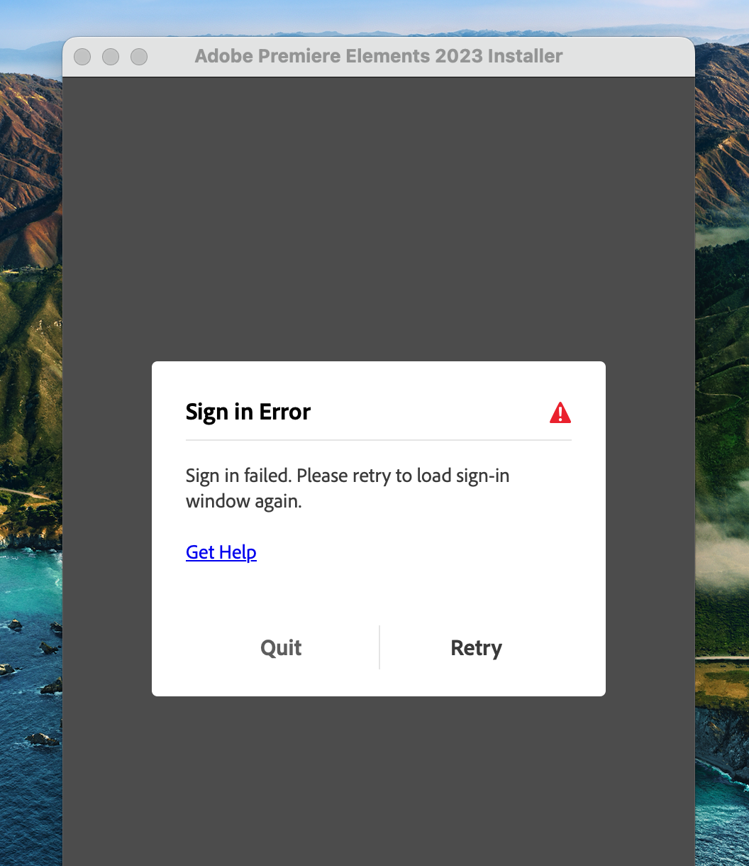 premiere elements sign in error (macOS) - Adobe Community - 13961240