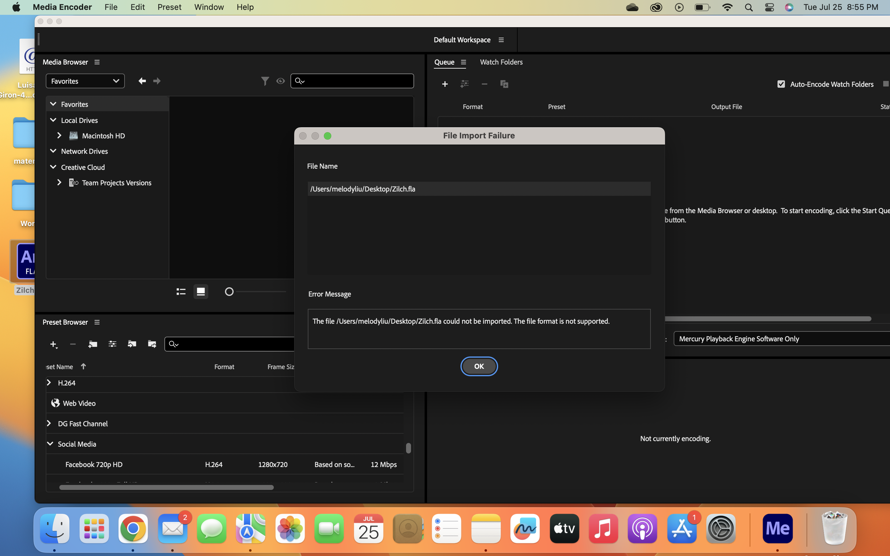 Unable to import my FLA files on Me - Adobe Community - 13962871
