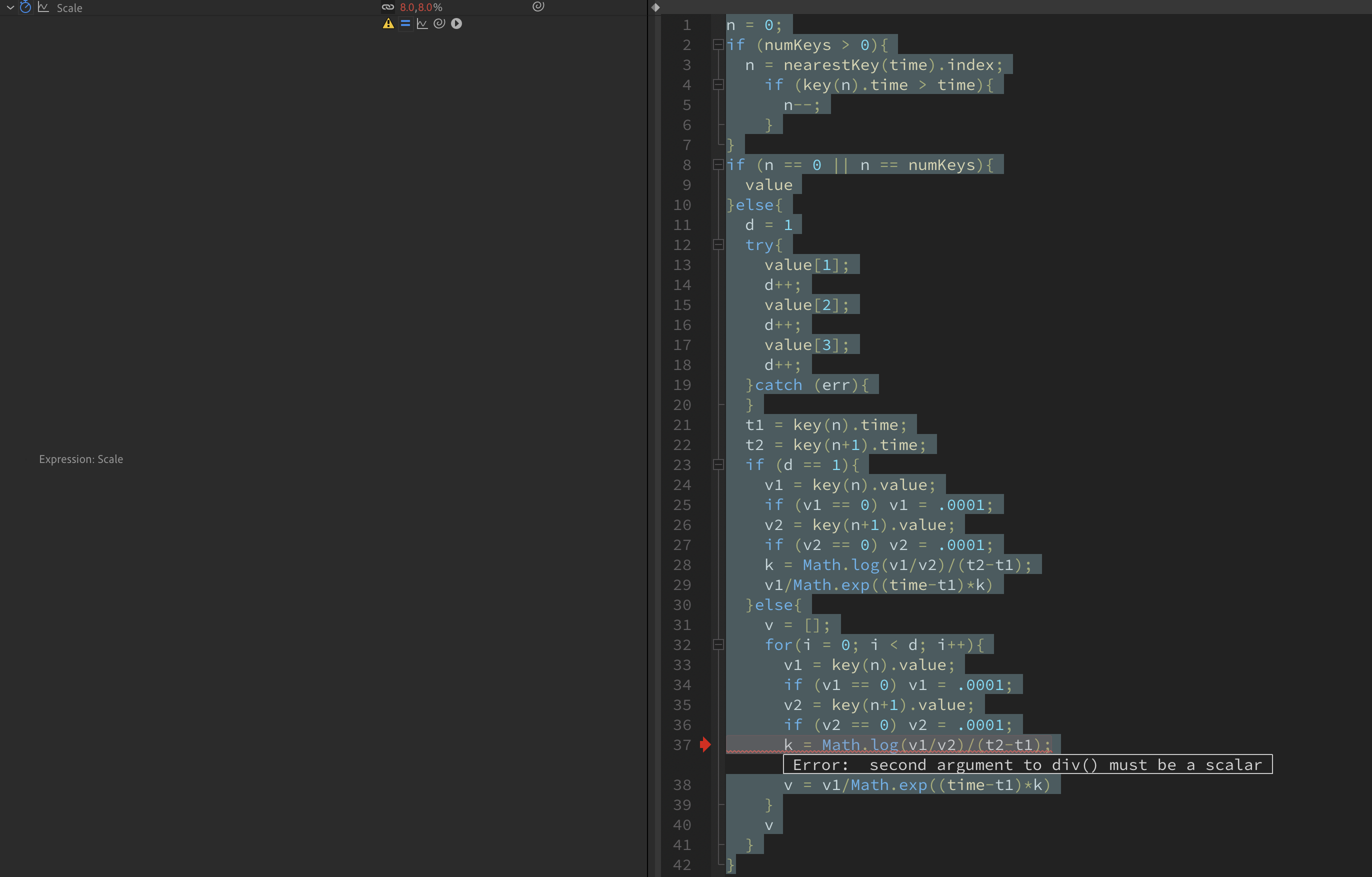Keeping Exponential Scale "live" with expressions - Adobe Product ...