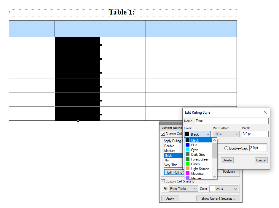 Solved: How can I change the color of table border in Adob... - Adobe ...