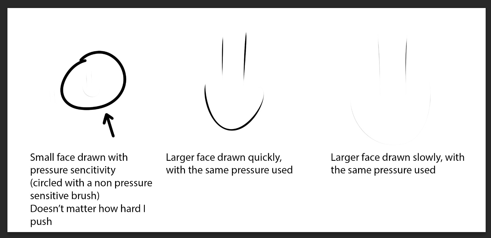 Solved: Pressure sensitivity responding more to speed than... - Adobe Community - 13968530