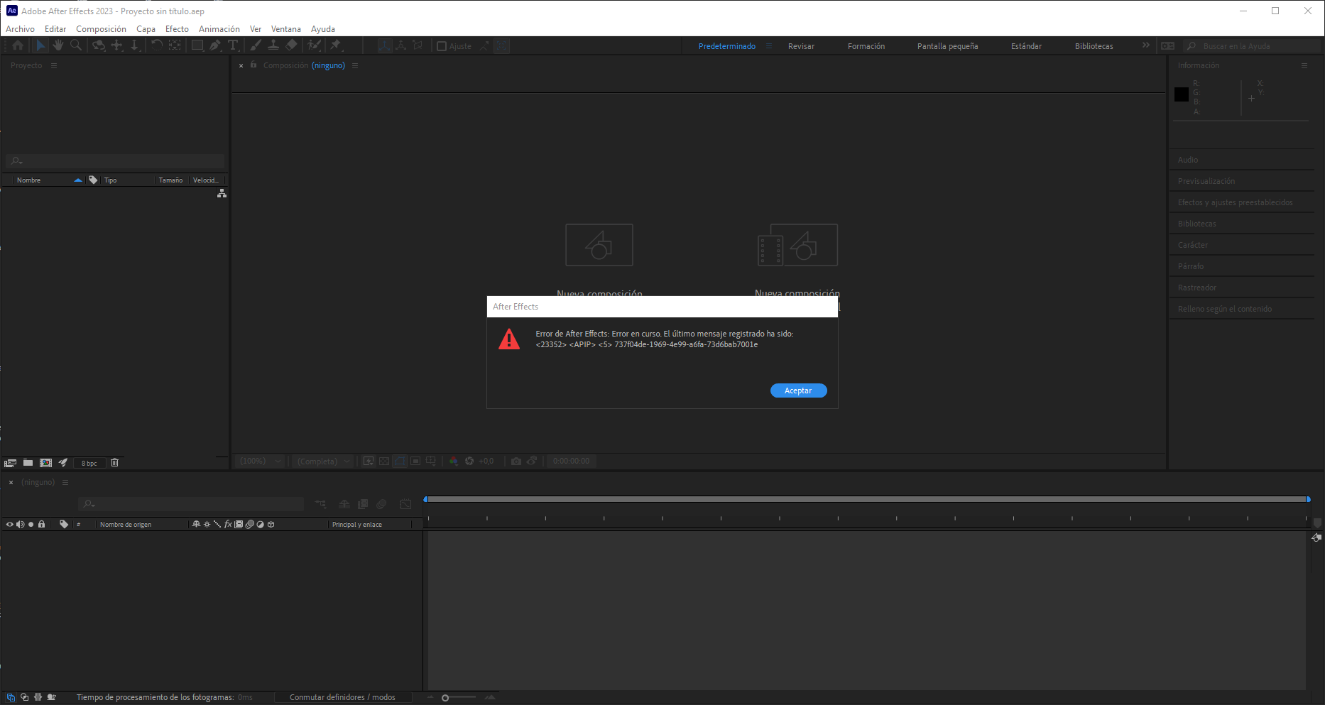 Error al abrir Affter Effects - Adobe Community - 13970891