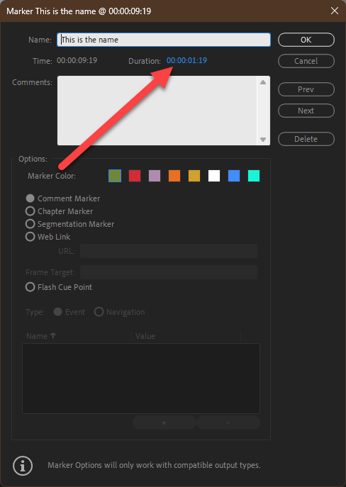 See marker(s) name and/or descripition on the time... - Adobe Community ...