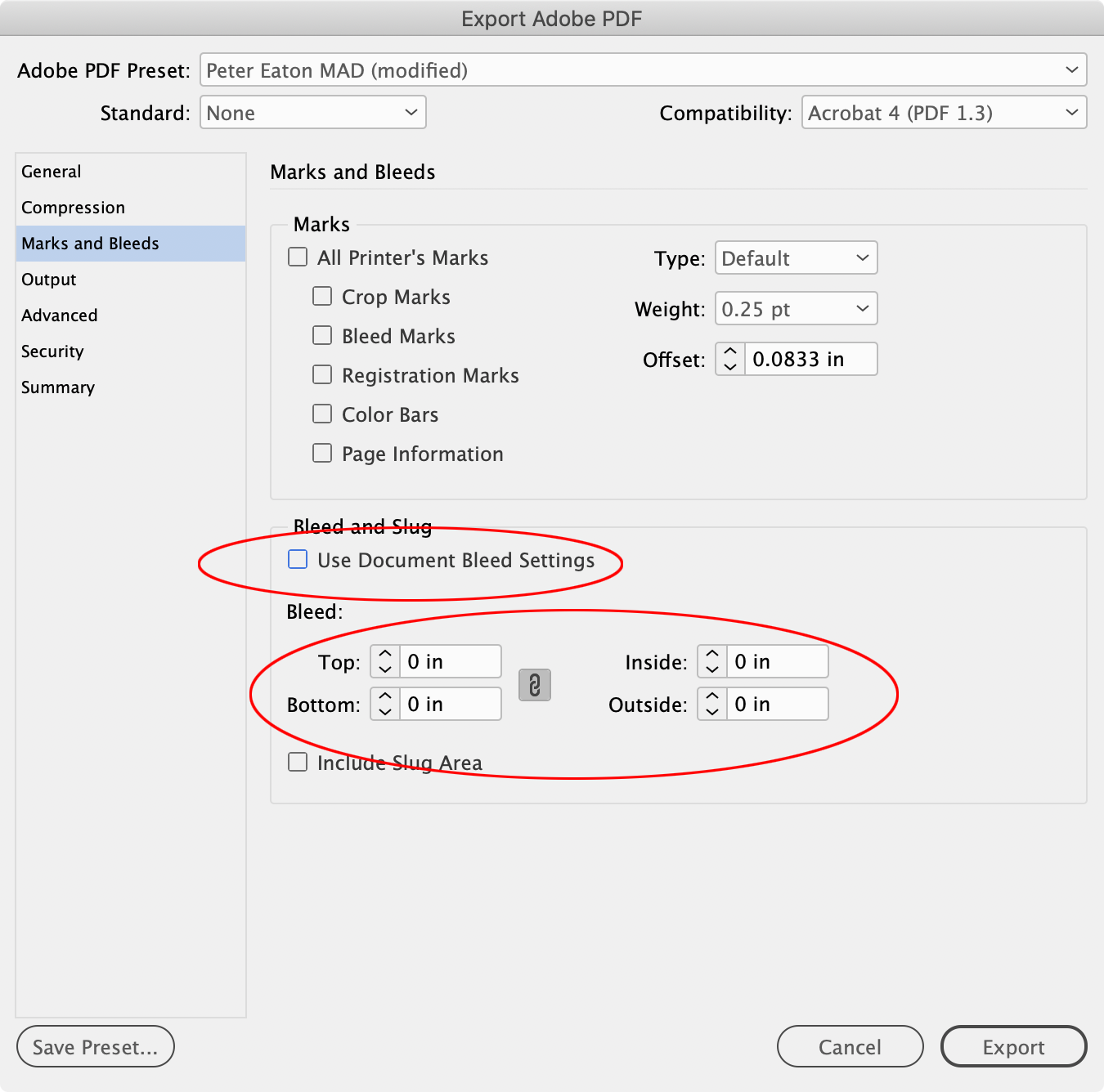 Indesign exporting bleed but bleed is unchecked in... - Adobe Support ...
