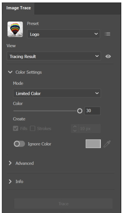 New Illustrator Image Trace dialog box has returne... - Adobe Product ...
